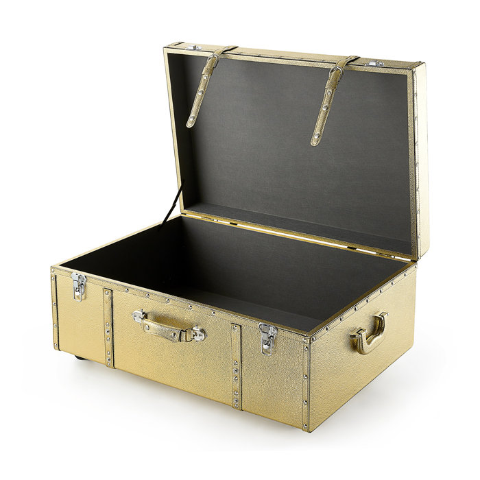 DormCo Texture Brand Trunk - Stone Taupe Raindrops | Wayfair