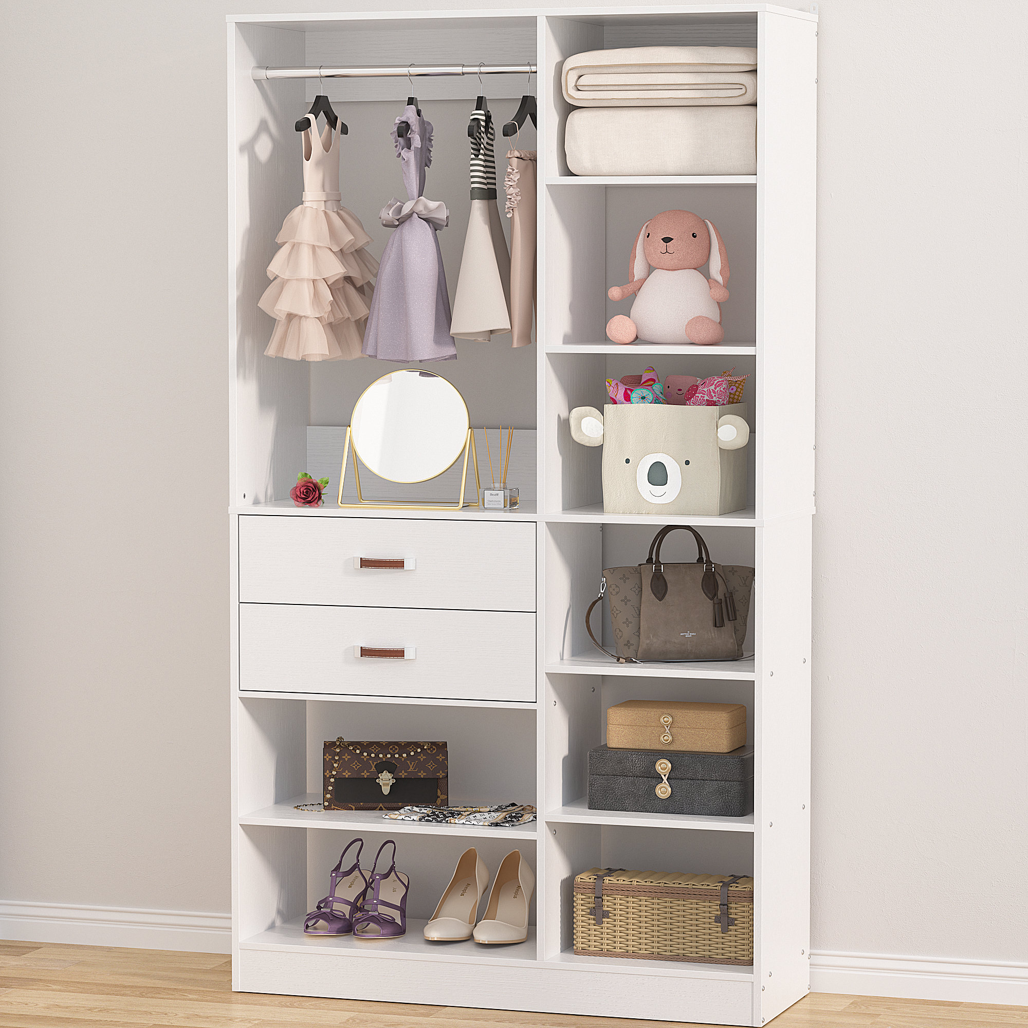 Rebrilliant Nalayiah 40'' W Freestanding Closet System & Reviews | Wayfair