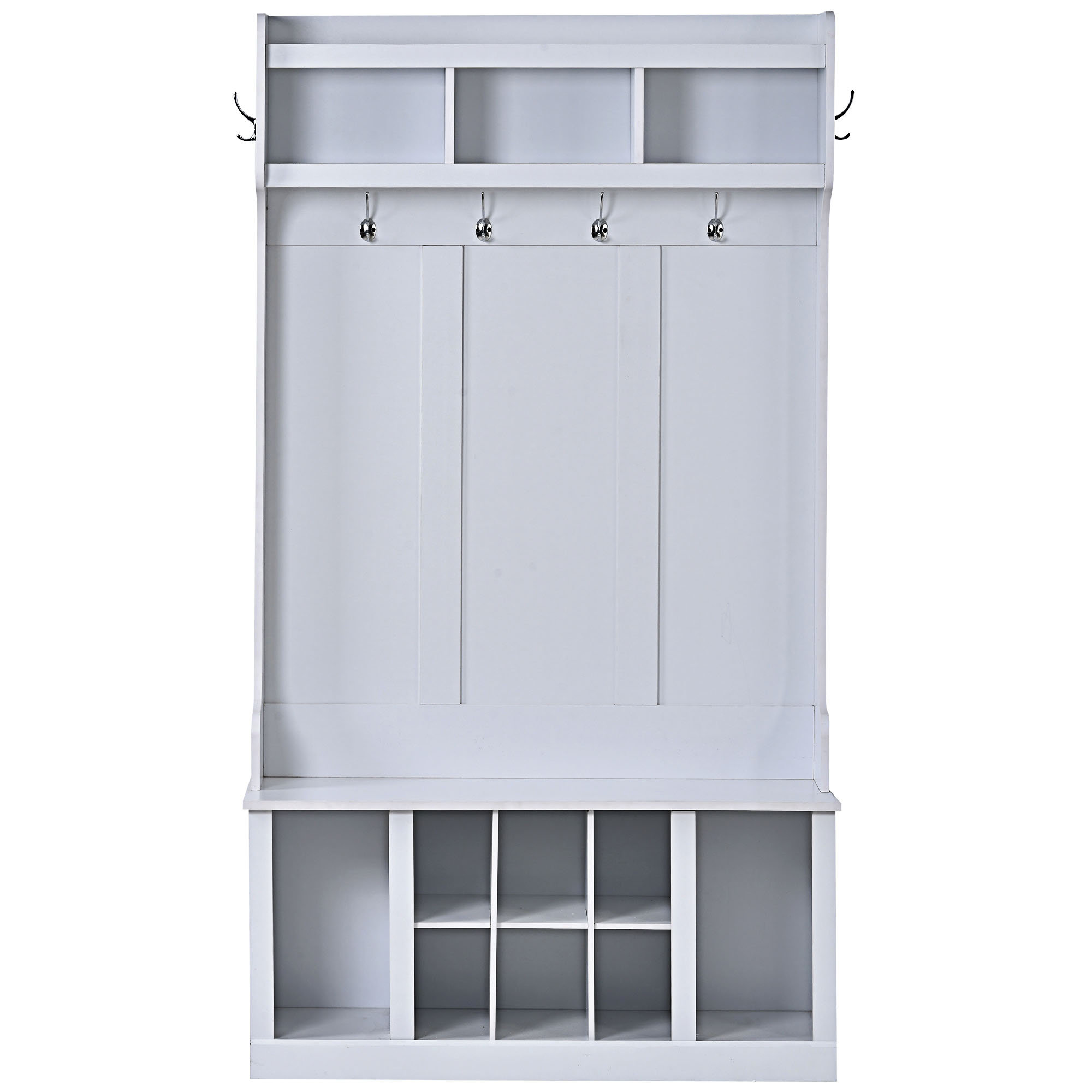 Lark Manor™ Hall Tree with Hooks Coat Hanger Storage Bench | Wayfair