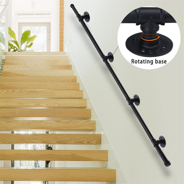 Vencier Black 3M Stair Railing Handrail Accessories Wall Mounted Indoor ...