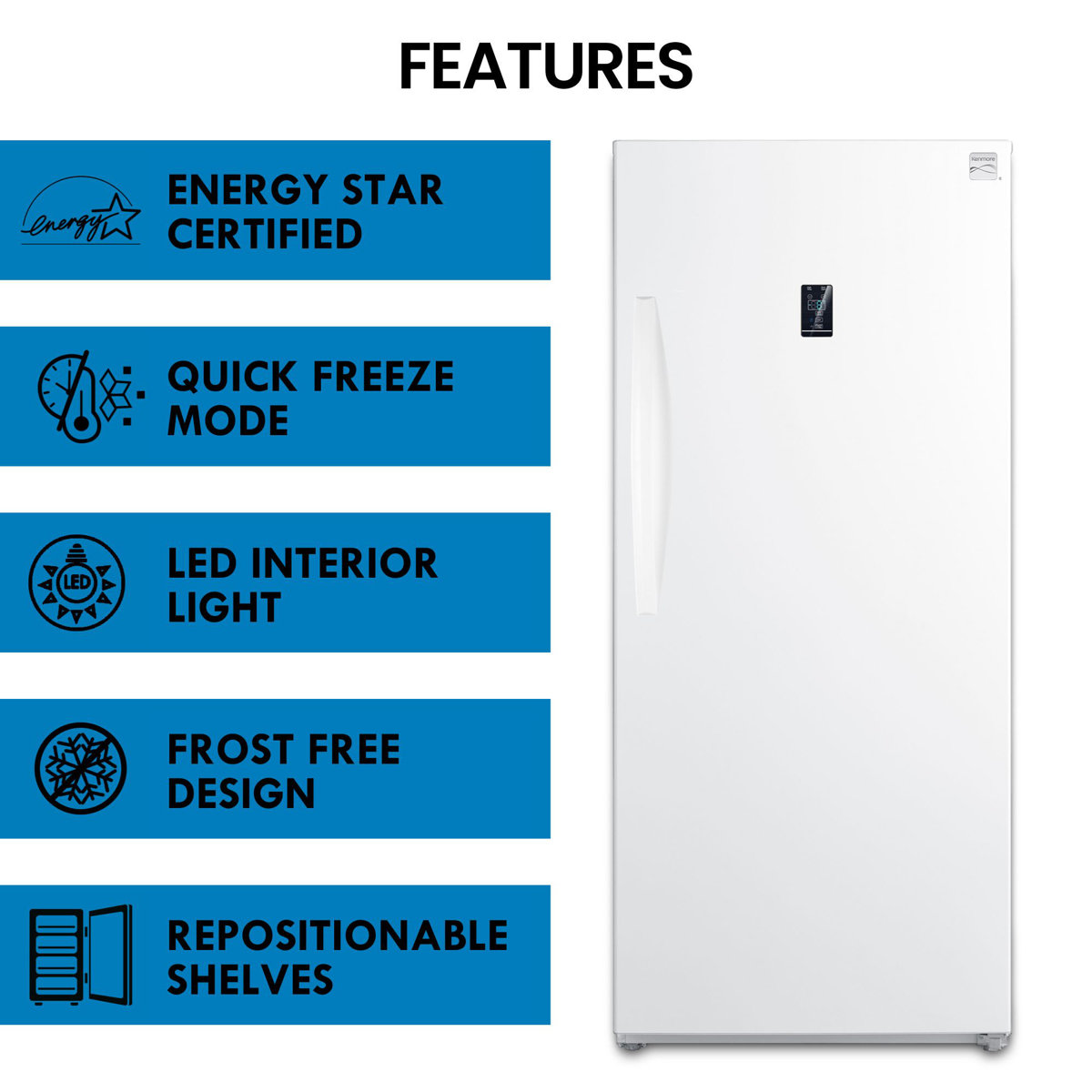 Kenmore 14 cu. ft. Garage Ready Frost Free Upright Freezer with ...