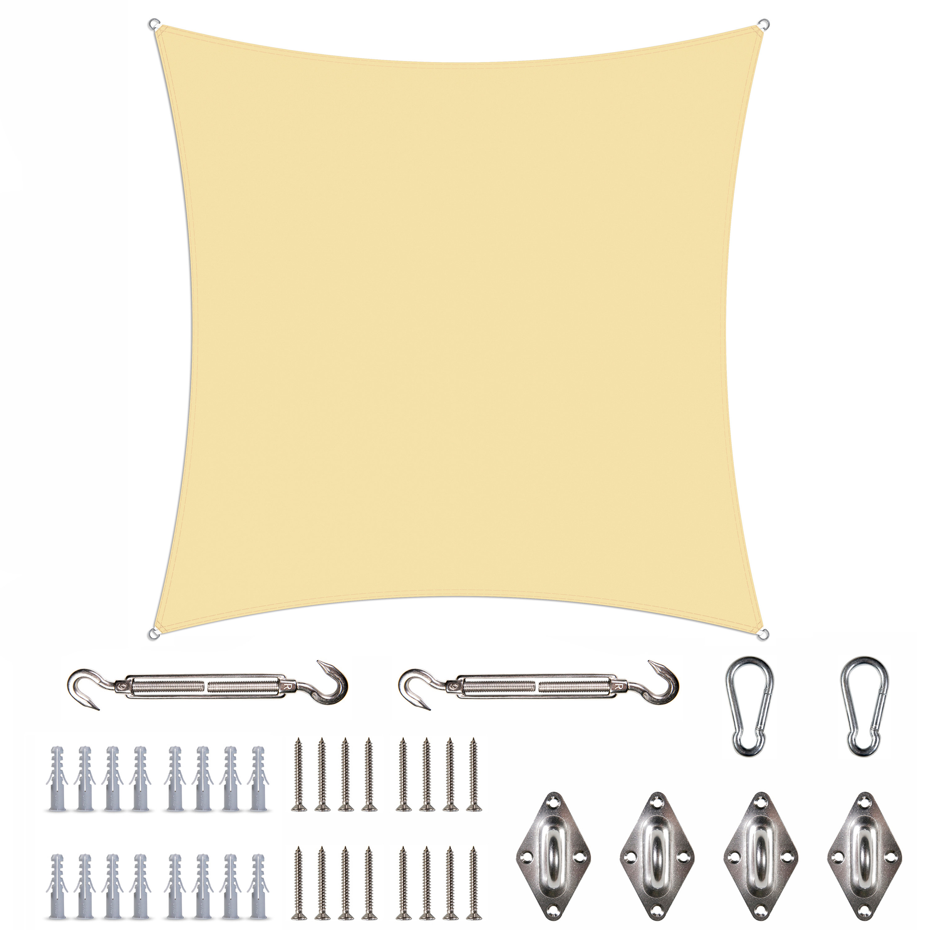 Colourtree Square Waterproof Shade Sail With Hardware Kit & Reviews ...