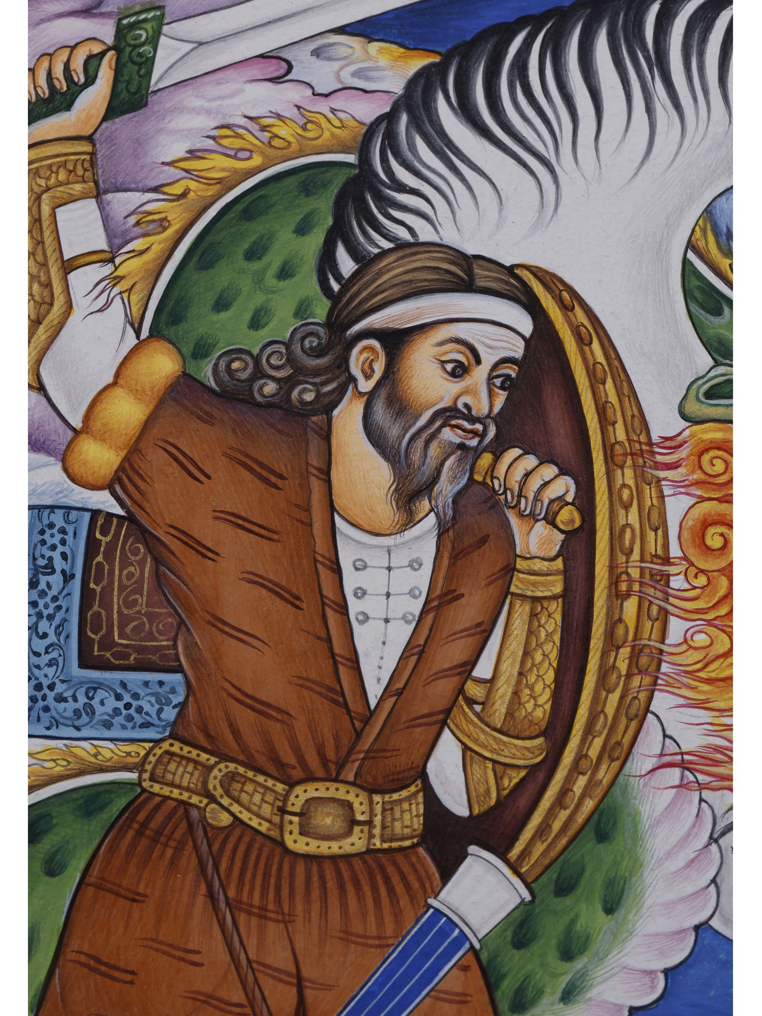 Exotic India The Warrior Rustam | Watercolor On Paper | Watercolor On ...