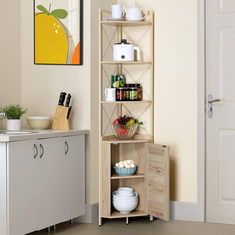 Bay Isle Home™ Corner Shelves With Cabinets, Multi-Purpose Corner ...