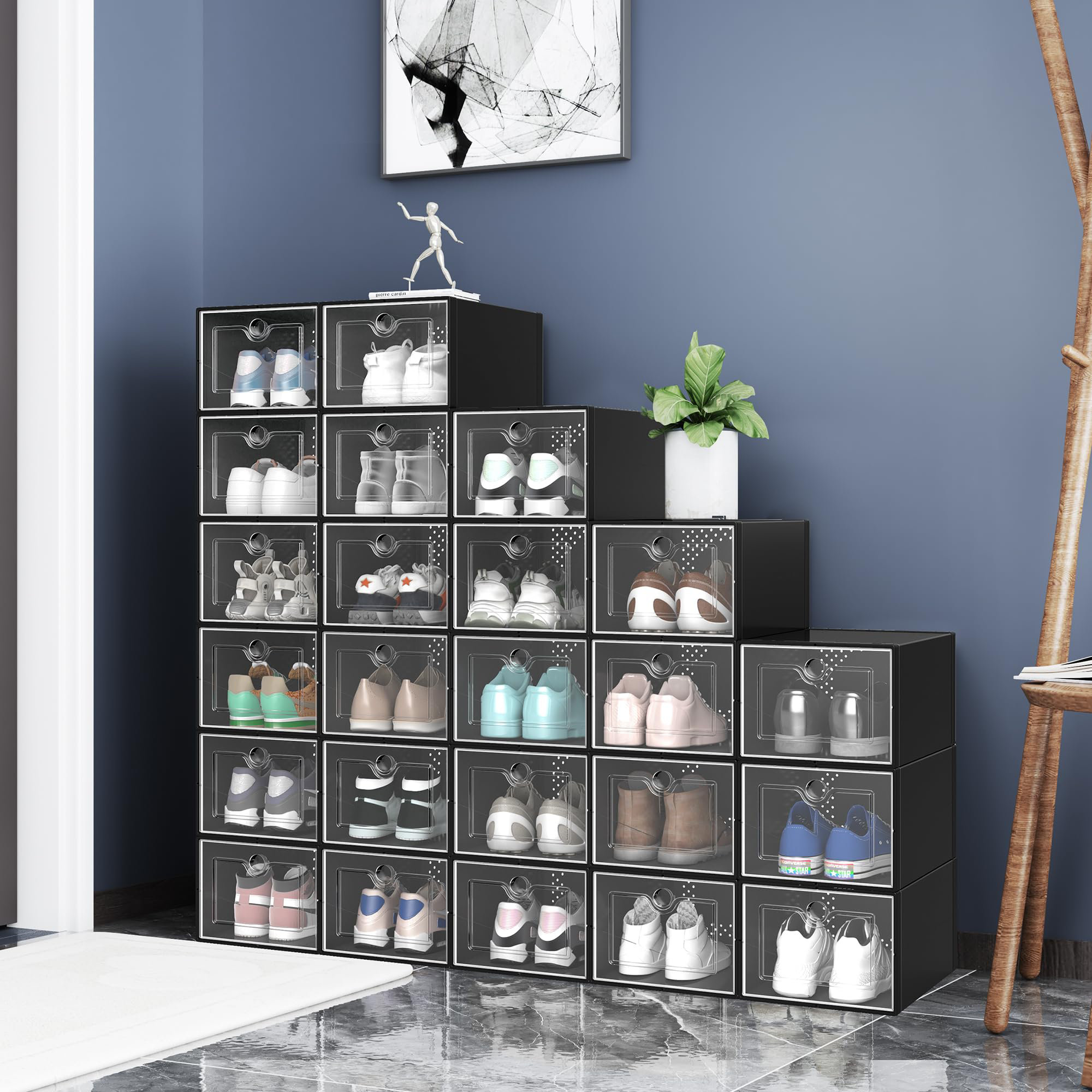 Rebrilliant X-Large Shoe Storage Boxes, Shoe Organizer Box Fit Up To US ...