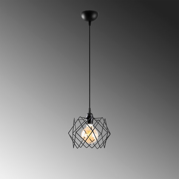 East Urban Home 1 - Light Black Geometric Pendant | Wayfair