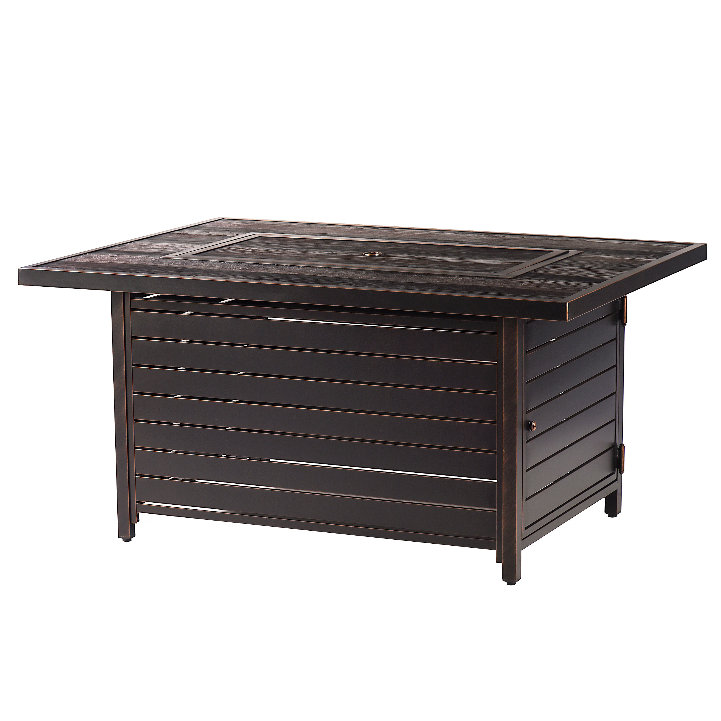 Red Barrel Studio® Topanga Rectangular 48 In. X 36 In. Aluminum Propane Fire Pit Table, Glass ...