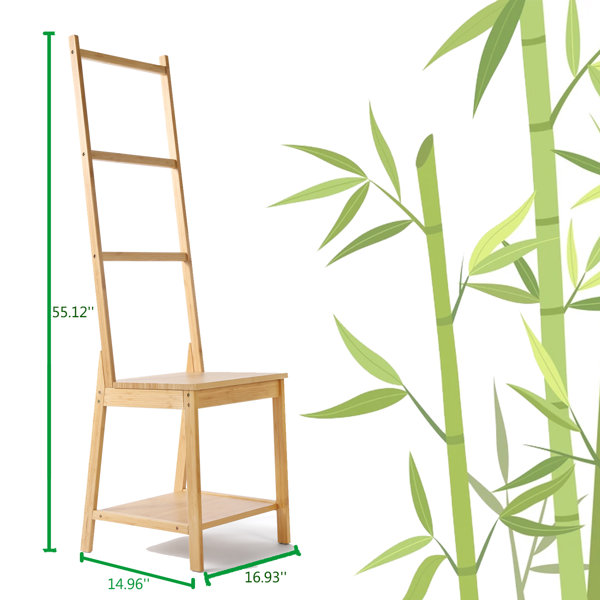 HAORUI Bamboo Bath Towel Rack, Multifunctional Bathroom Floor Shelf ...