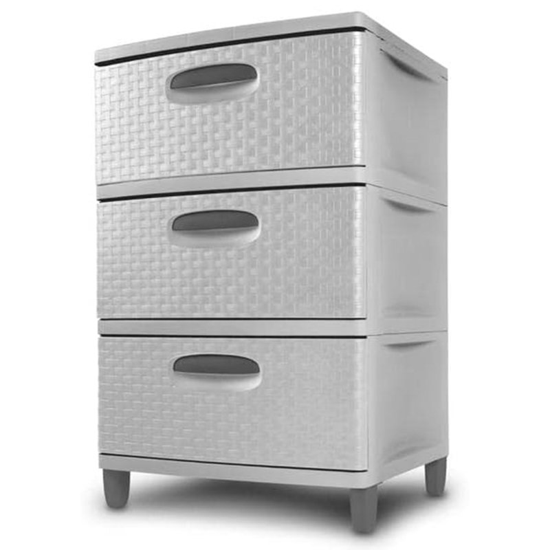 Sterilite 3 Drawer Weave Storage Tower Plastic Organizer Drawers ...