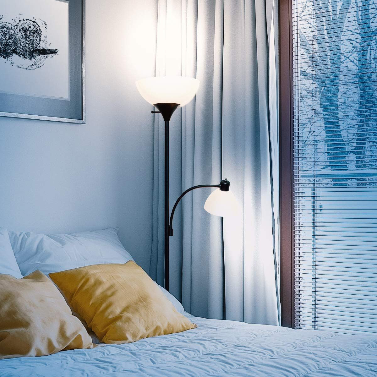 Mercer41 Led Floor Lamp - Super Bright, Dimmable Standing Reading Lamp ...