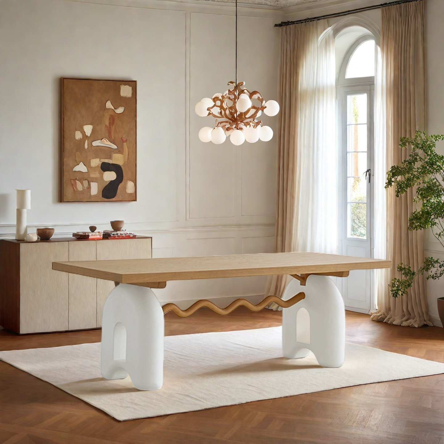 Orren Ellis French Cream Style Solid Wood Table. | Wayfair