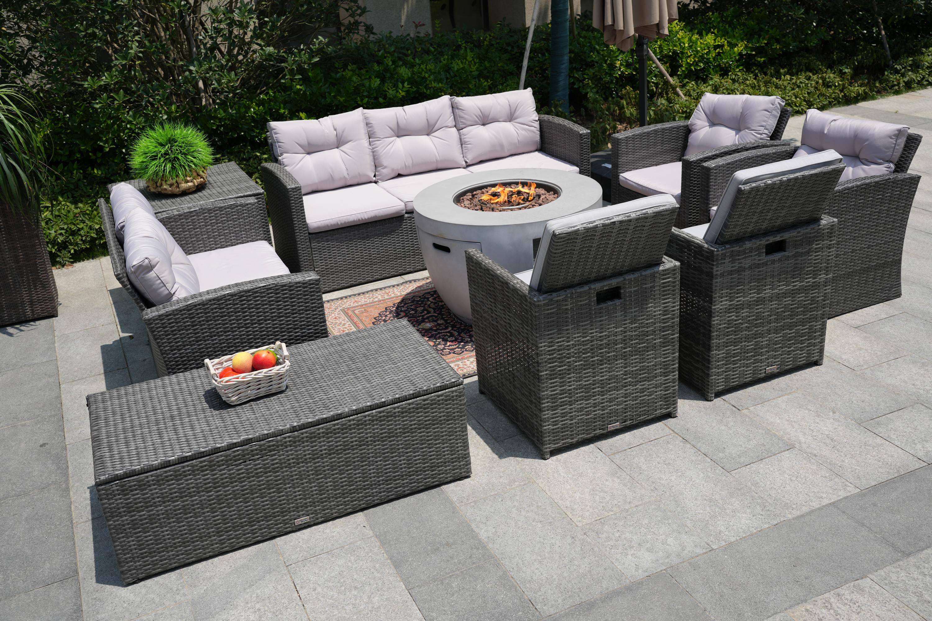 Red Barrel Studio® Vanessa Wicker/Rattan 9 - Person Seating Group With ...