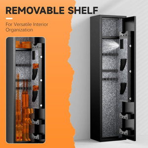 SUNCROWN 4-10 Rifle Safe Quick Access with LED Light, Long Gun Safe ...