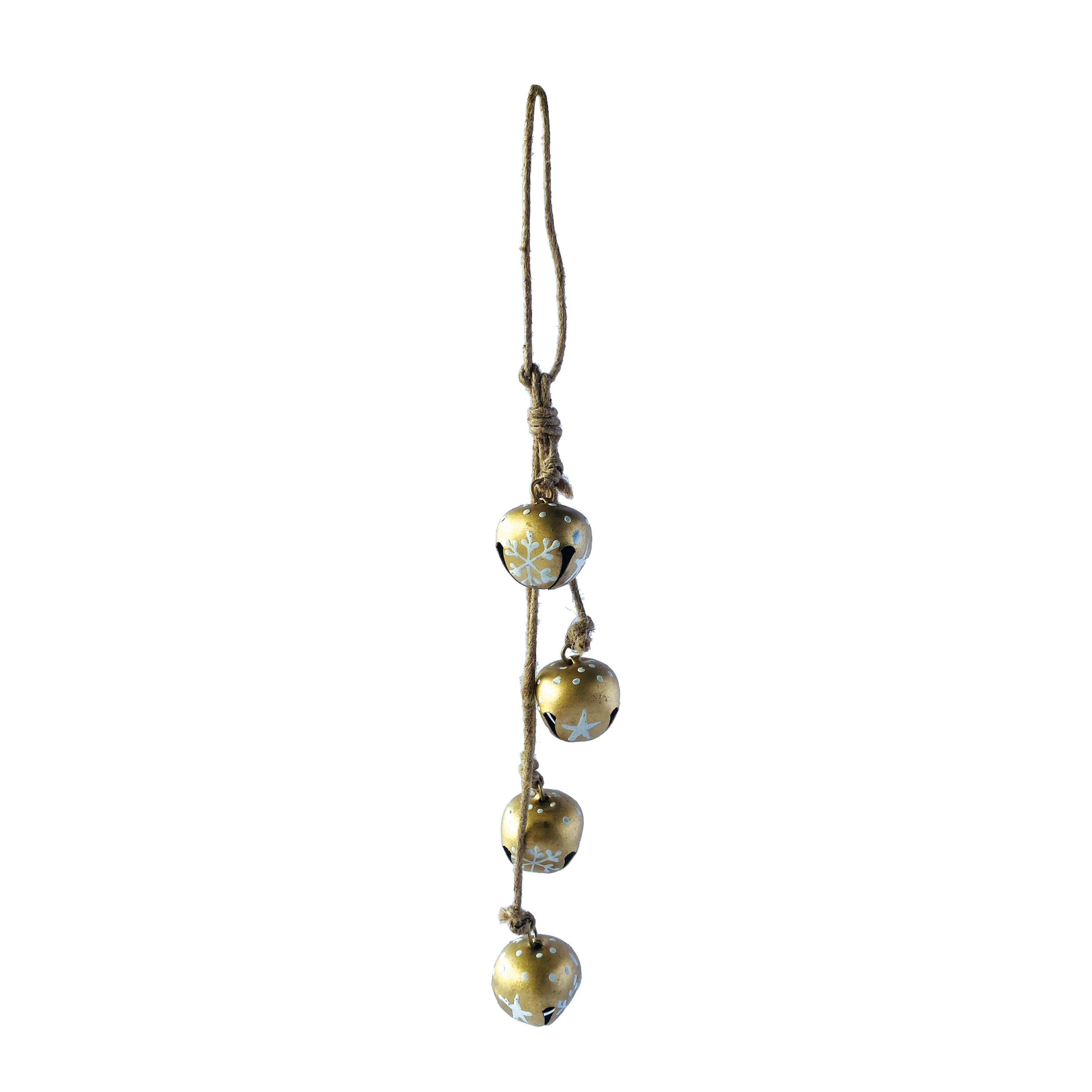 The Holiday Aisle® 9"H Hanging Metal Jingle Bells With Hand-Painted ...