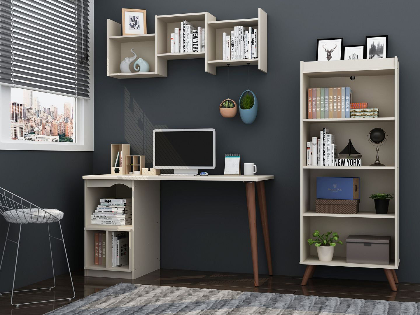 Wade Logan Hampton 3 Piece Rectangular Writing Desk Office Set ...