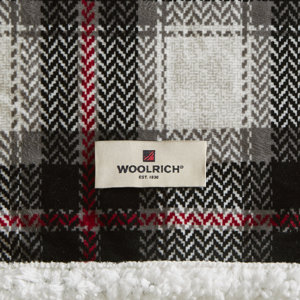 Woolrich Ridley Oversized Plaid Print Faux Mink to Berber Heated Throw ...