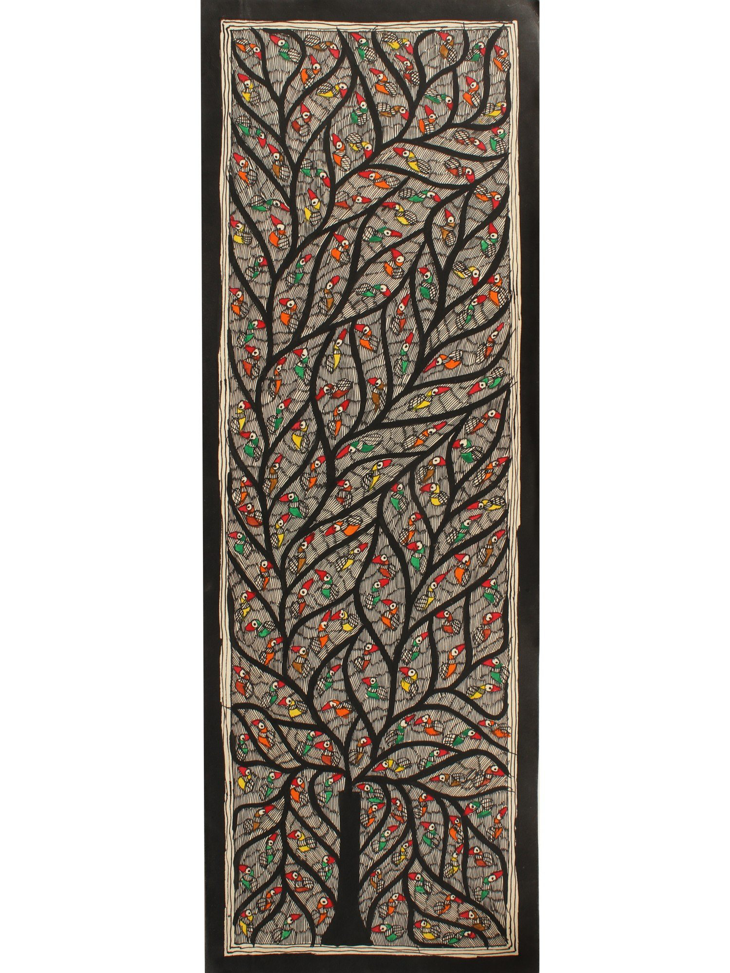 Bungalow Rose Tree Of Life With Birds | Madhubani Painting | Natural ...