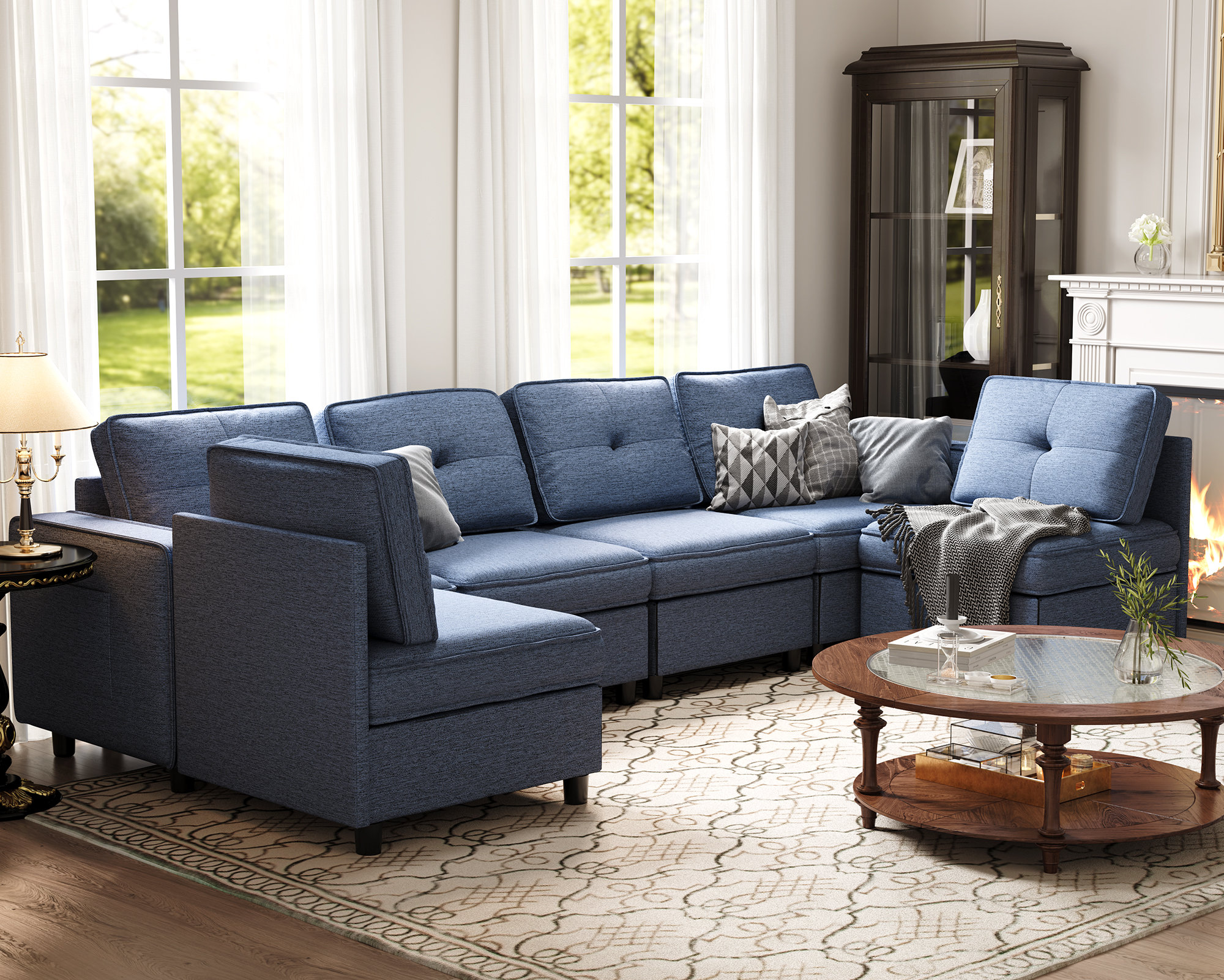 Latitude Run® Modular Sofa with Hidden Storage, Customizable Layout ...