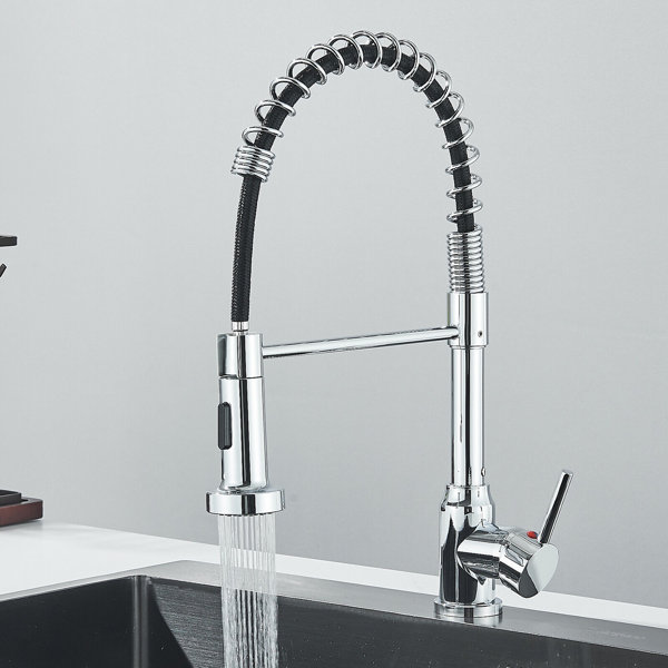 Belfry Kitchen Chrome single -handed pull -out tap with shower mixer ...