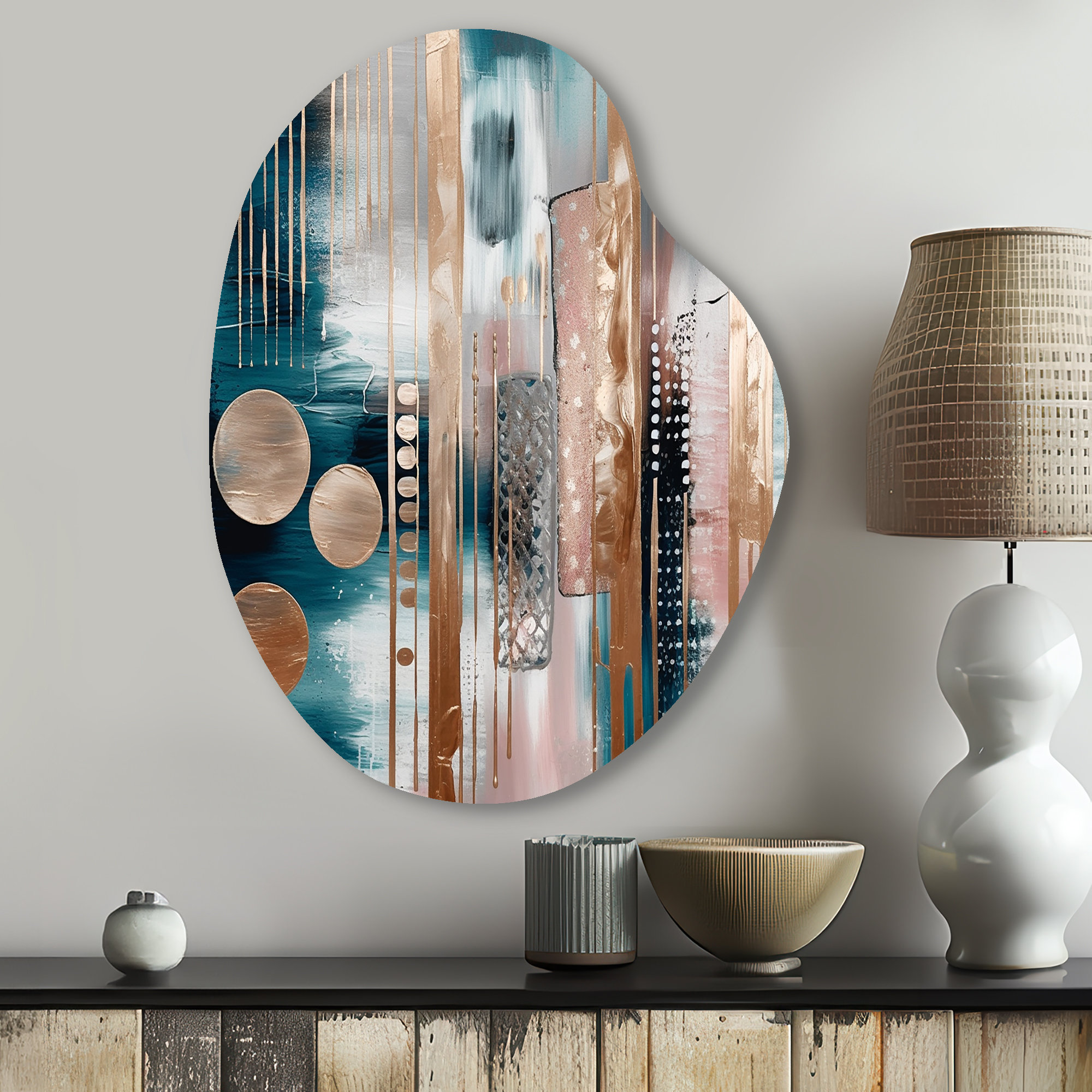 Design Art Soft Colours Shapes And Lines Marble IV - Abstract Marble ...