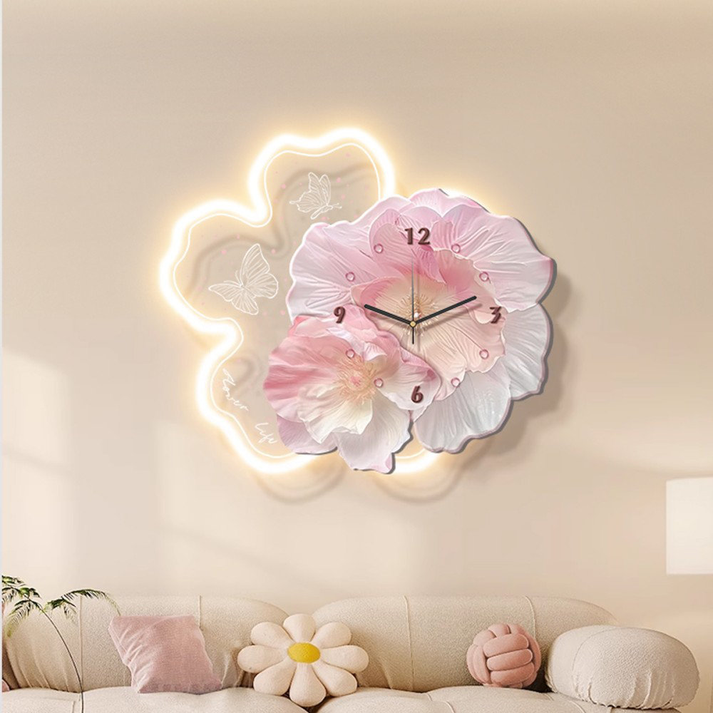 Wrought Studio™ Pink Free Form Crystal porcelain Wall Clock | Wayfair