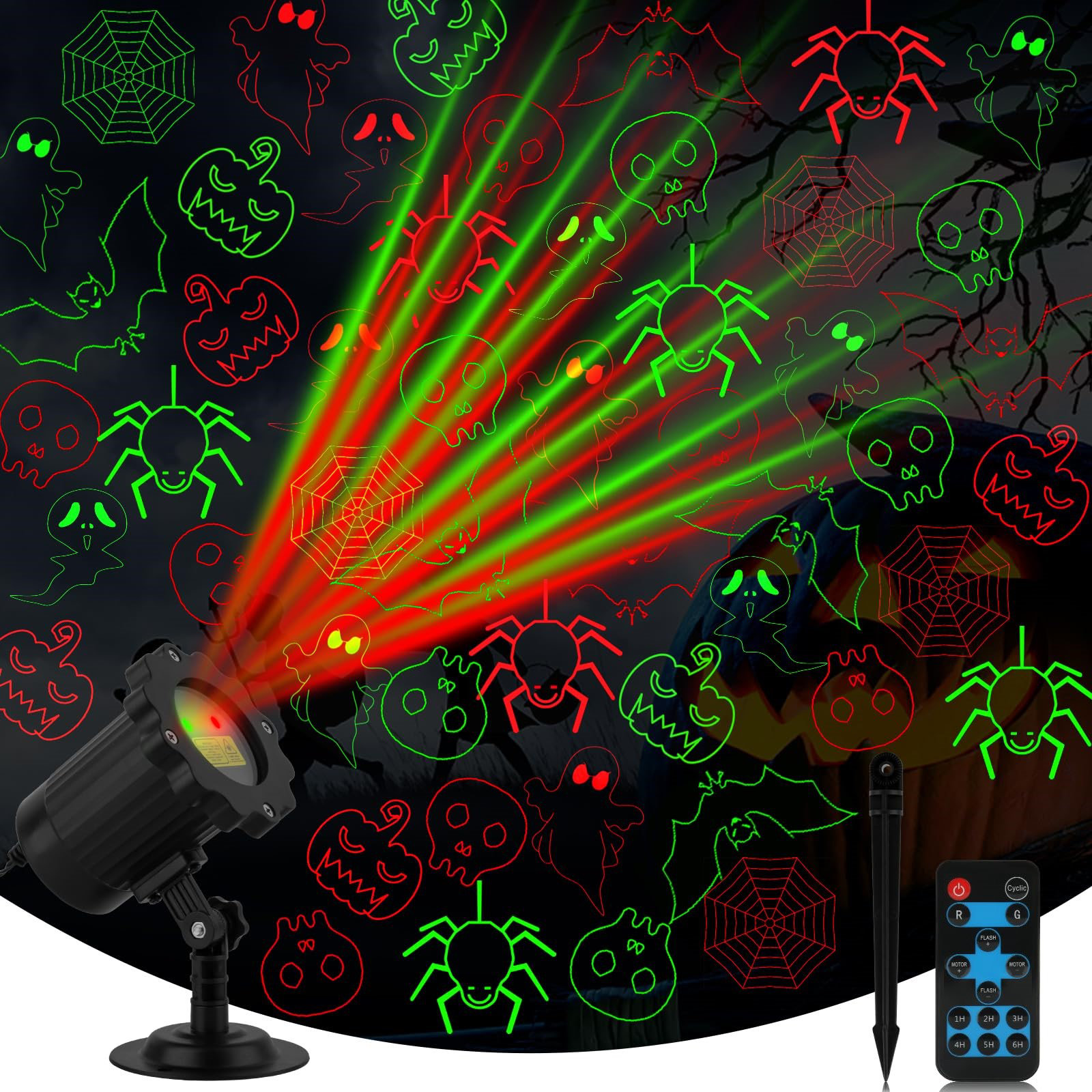 The Holiday Aisle® Halloween Projector Lights Outdoor Waterproof with ...