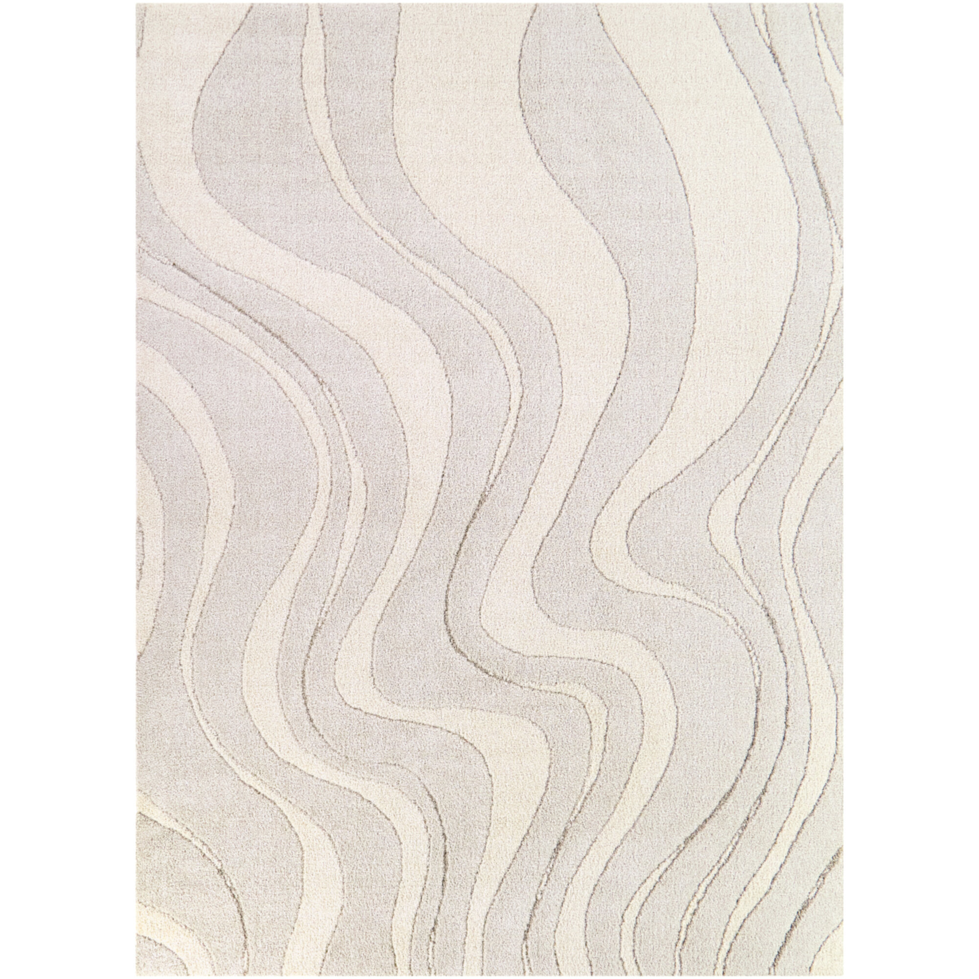 Ivy Bronx Rockmore Cream Abstract Striped Area Rug | Wayfair