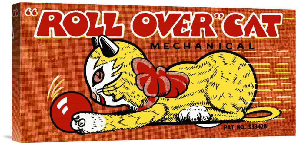 Global Gallery 'Roll Over Cat' by Retrobot Vintage Advertisement on ...