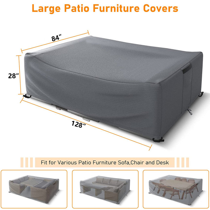 Arlmont & Co. Heavy Duty Patio Dining Set Cover Waterproof Outdoor ...