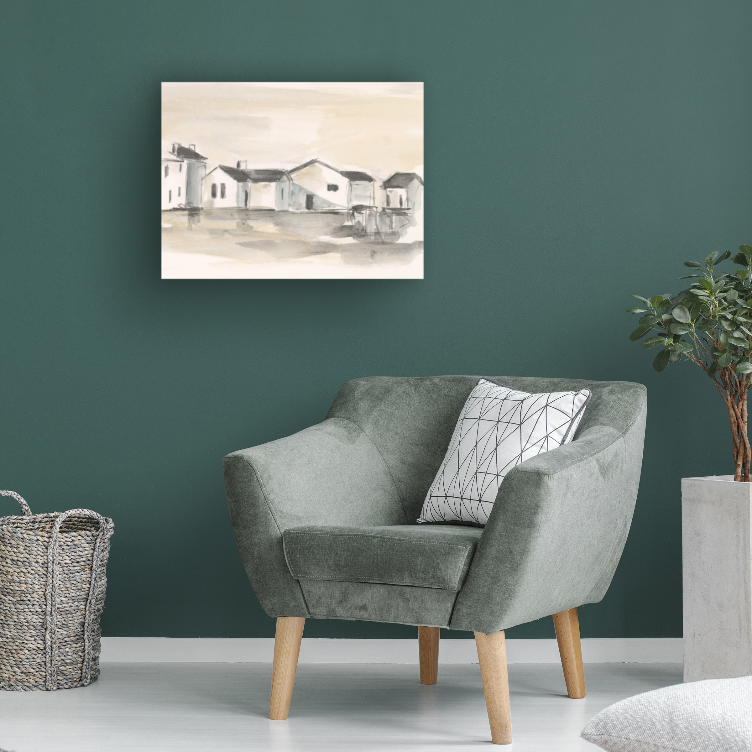 August Grove® Ethan Harper Neutral Village Study II Canvas Wall Art ...