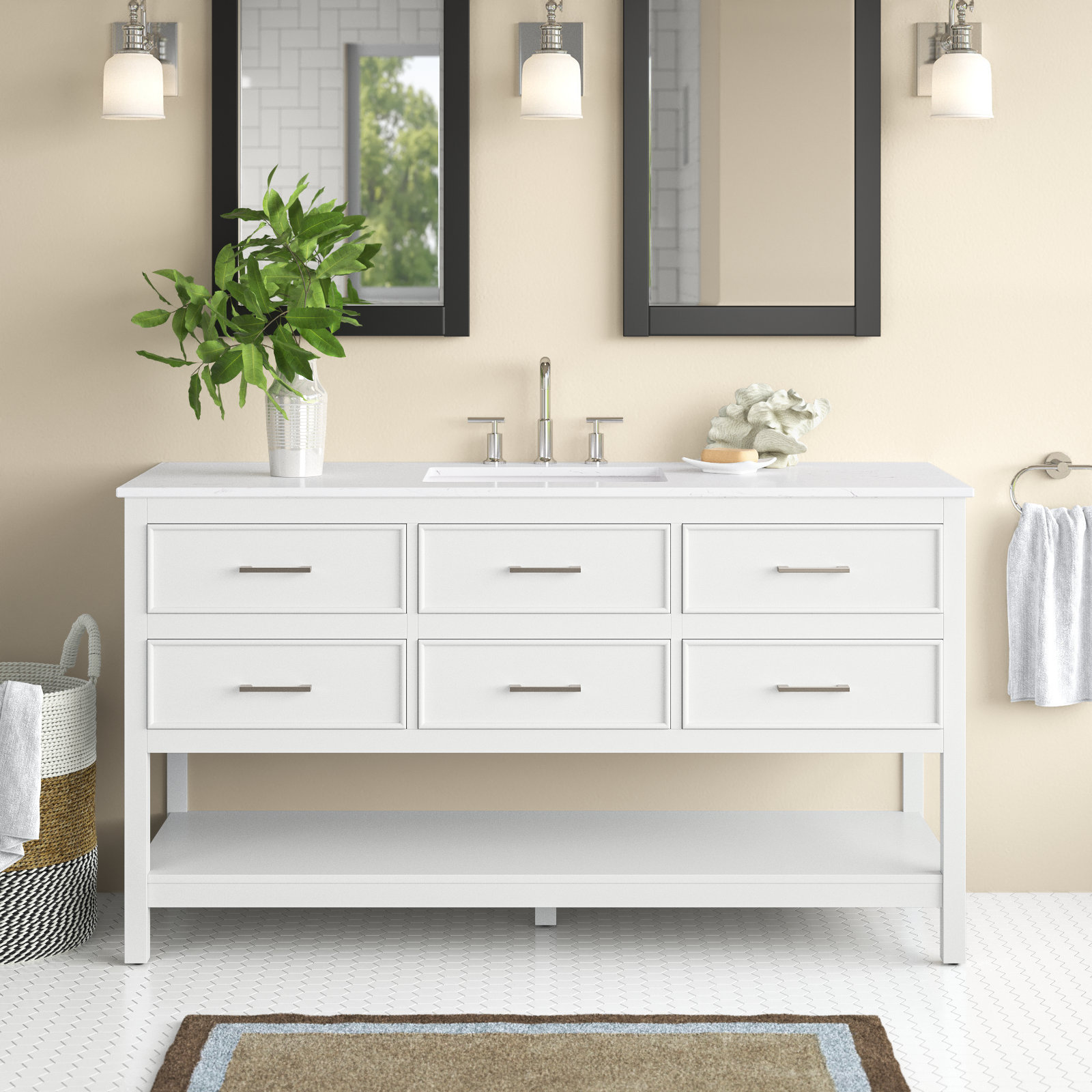 Longshore Tides Sinclaire 60" Single Bathroom Vanity Set & Reviews ...