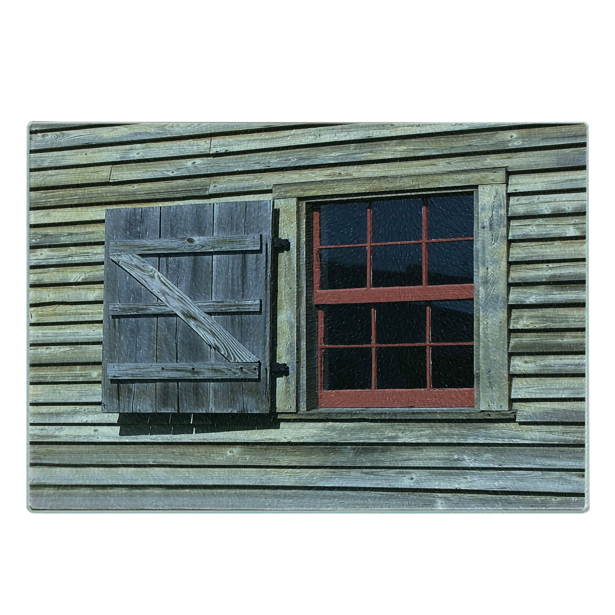 Ambesonne Country Tempered Glass Cutting Board Village Cottage Shutter ...