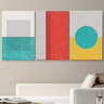 IDEA4WALL Abstract Vibrant Color Blocks Teal, Red And Yellow Color ...
