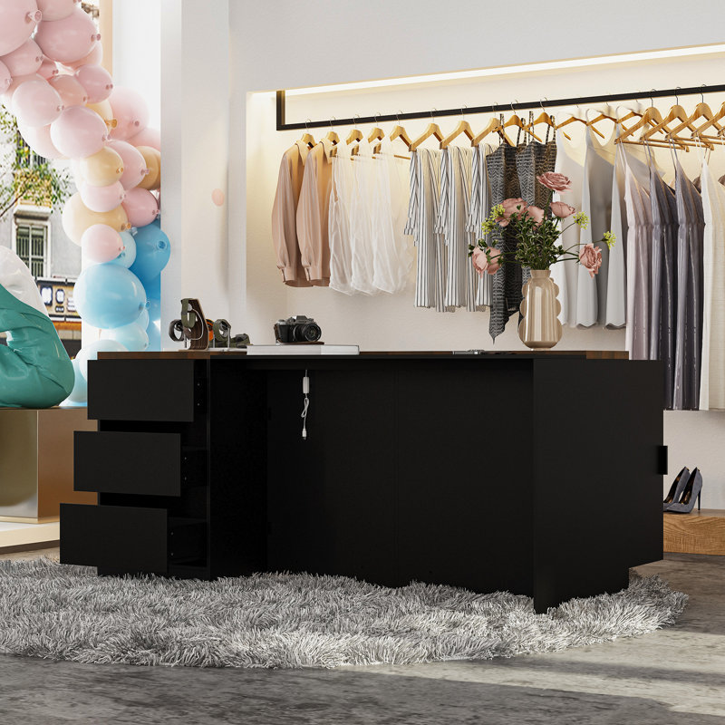 Wade Logan® 3 Drawers Jewelry Display Island With LED Lighting | Wayfair