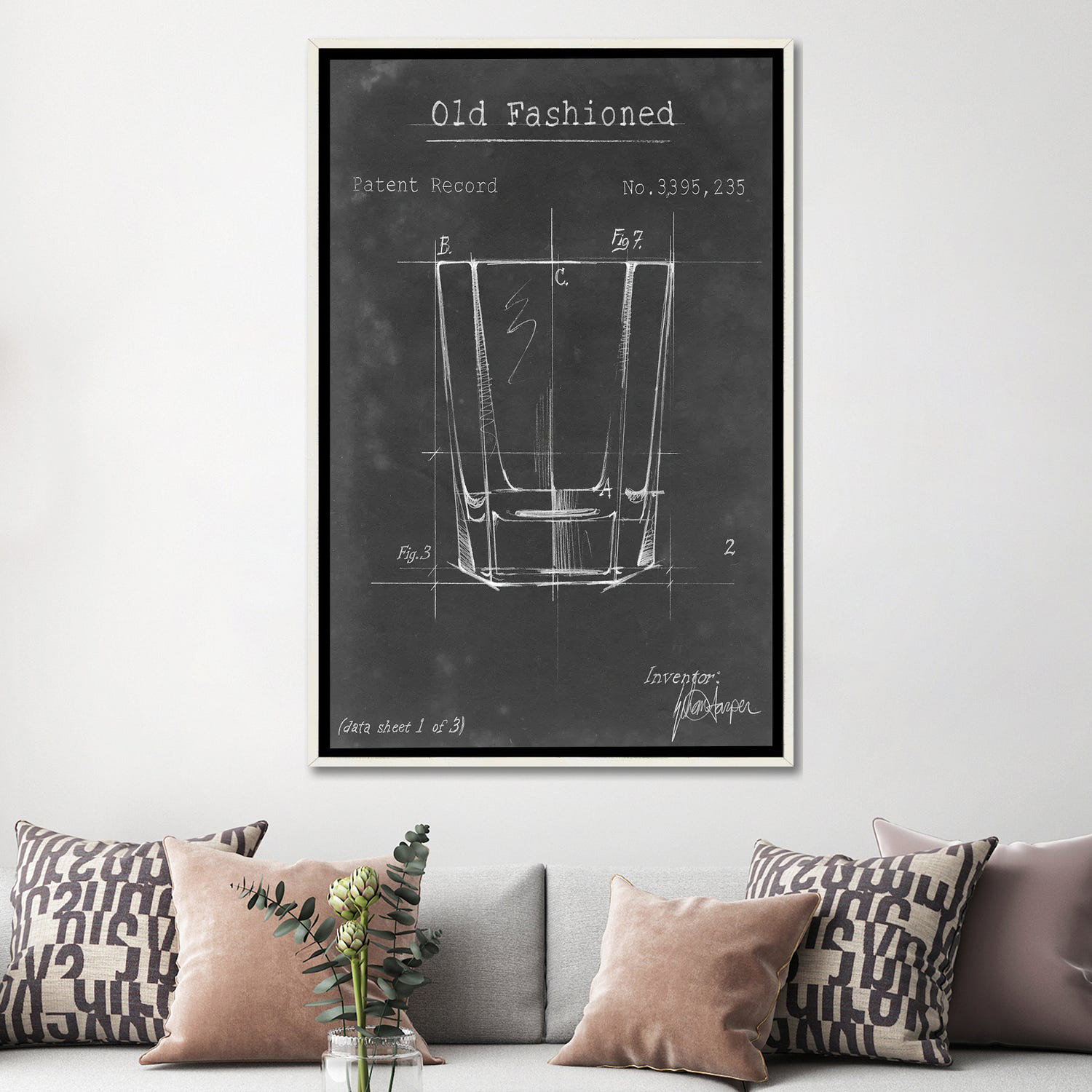 17 Stories Barware Blueprint I On Canvas by Ethan Harper Print | Wayfair
