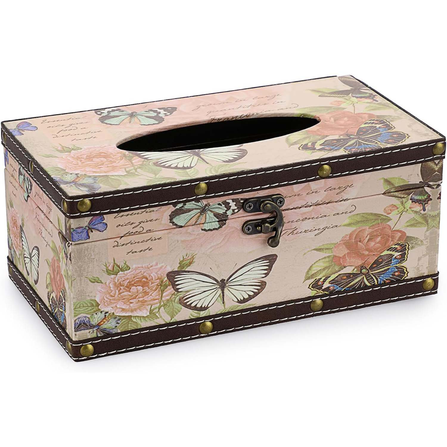 One Allium Way® Tissue Box Cover Rectangle Tissue Box With Lid,Wood ...