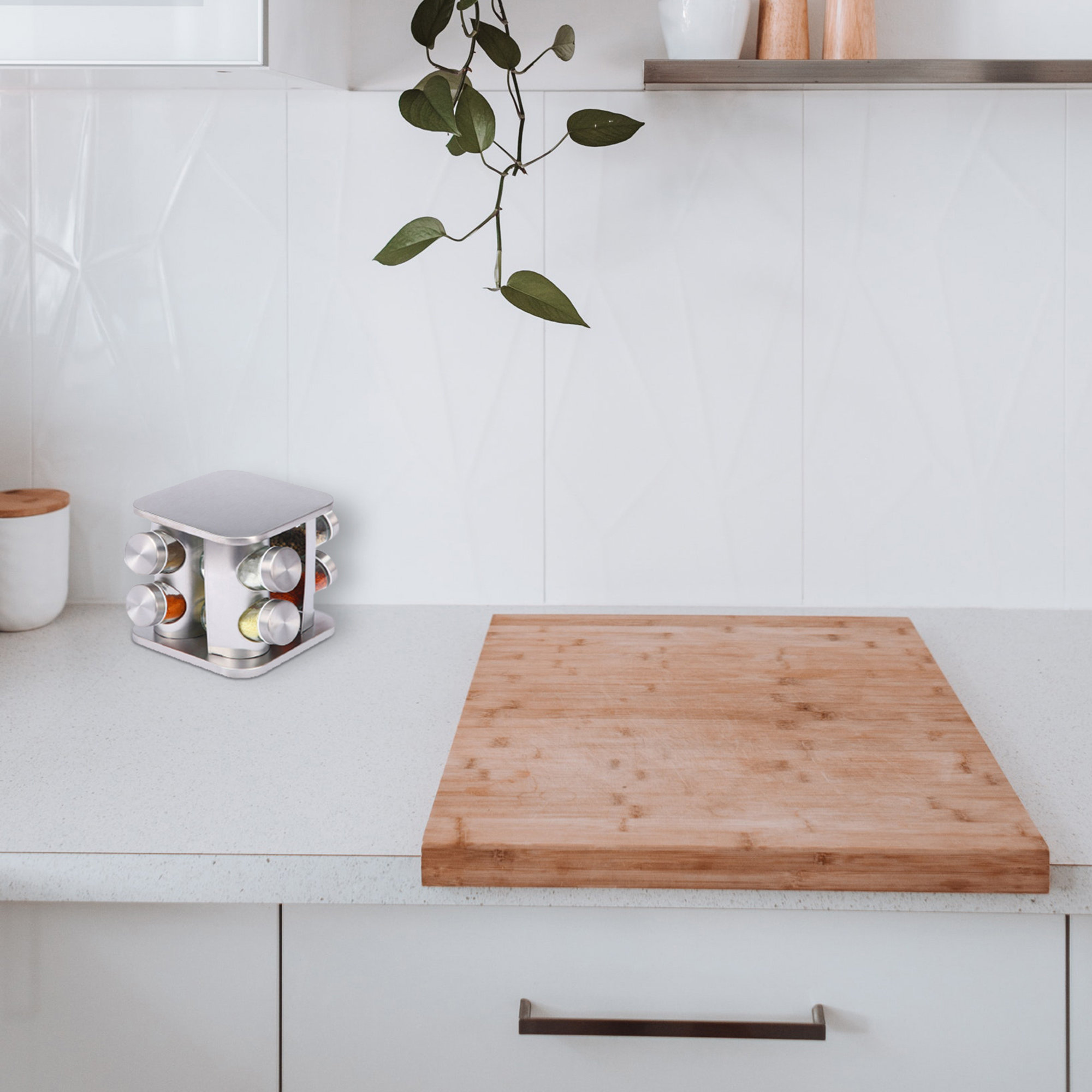 iH casadécor Stainless Steel 8 Jar Spice Jar & Rack Set | Wayfair