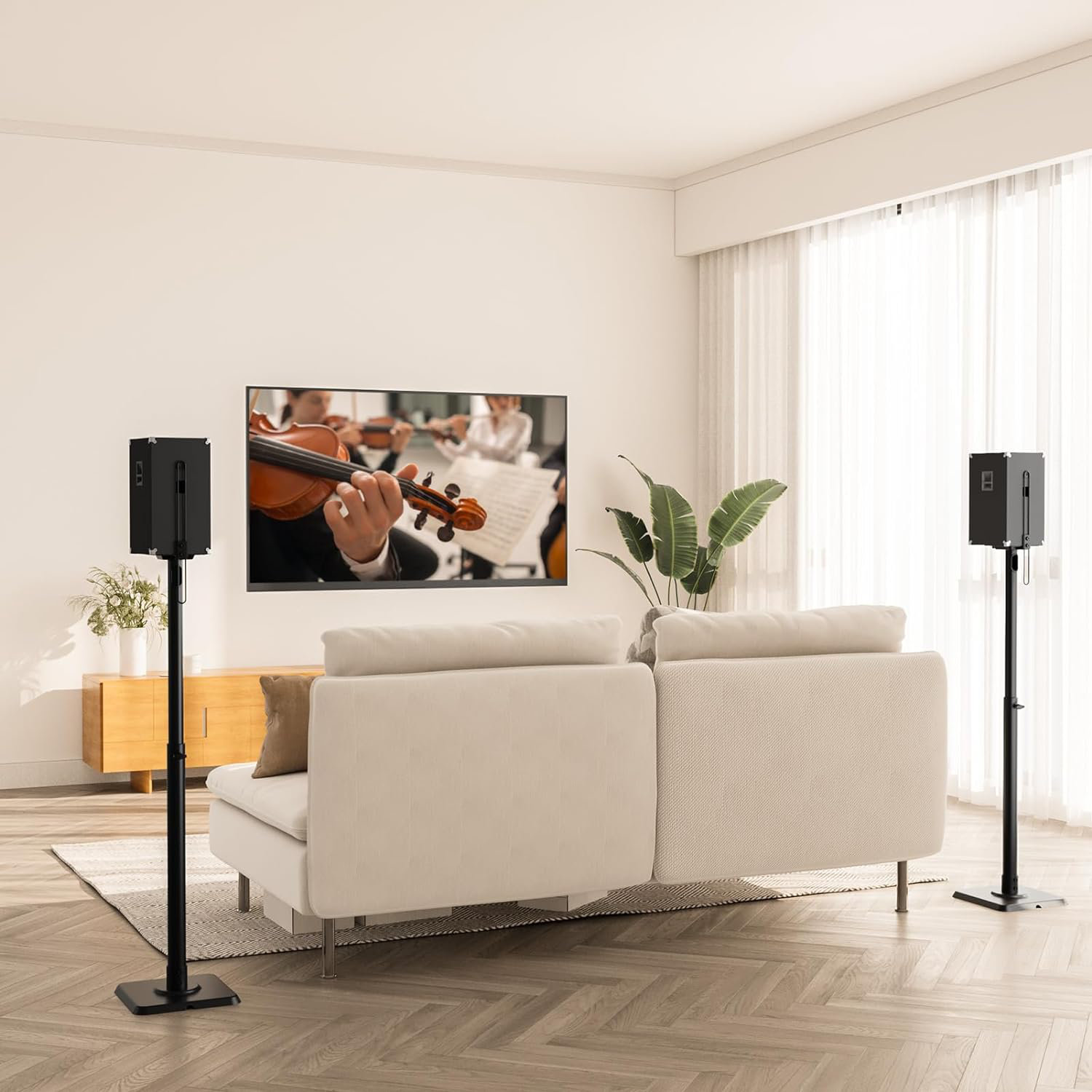 Symple Stuff Speaker Stands Height Adjustable Bookshelf Speaker Stand ...