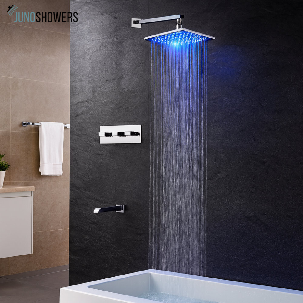 Juno Showers 20 Inch Rain Shower System with Thermostatic Control and ...