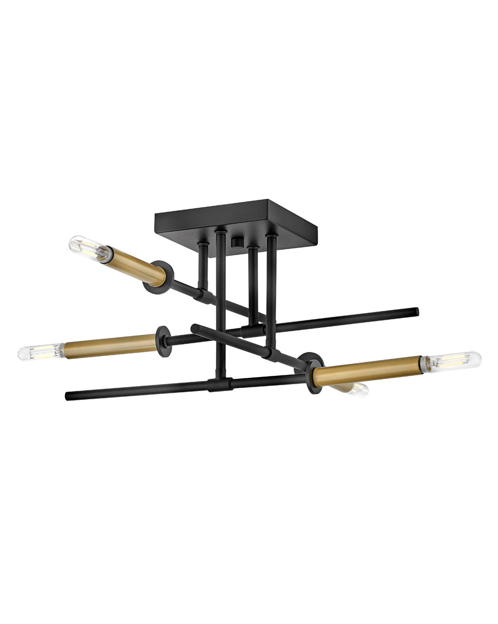 Lark Hux 4-Light Exposed Bulb Semi-Flush Mount Ceiling Light | Wayfair