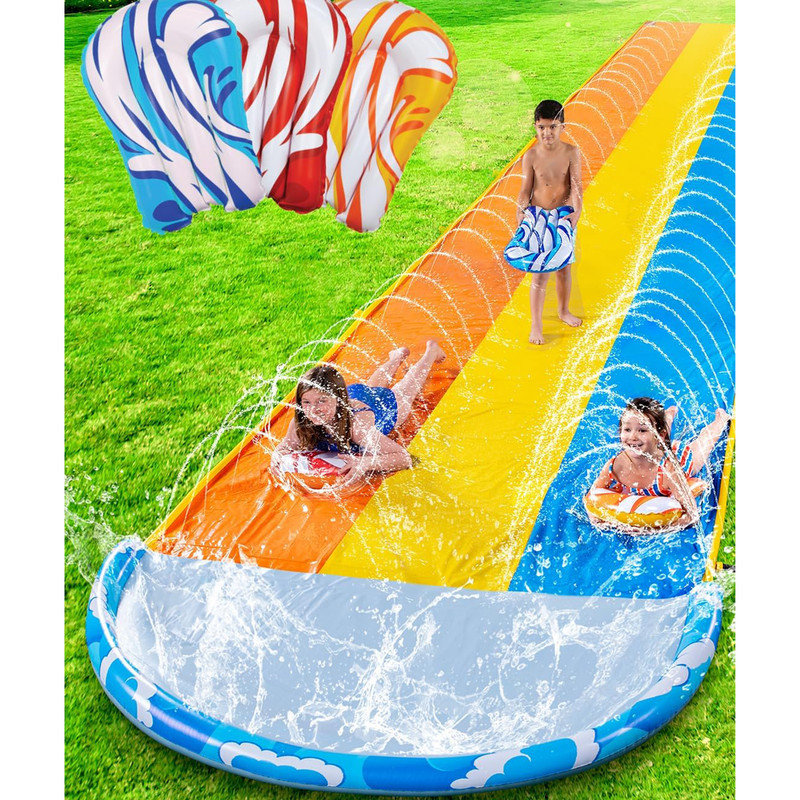 Priyet Triple Water Slide And 3 Boogie Boards Outdoor Fun Wayfair