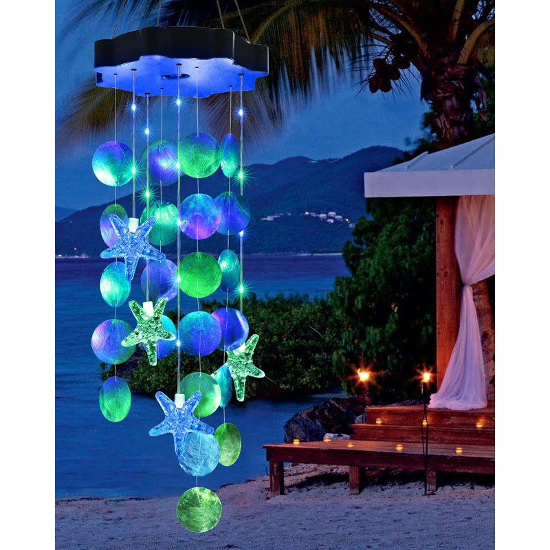 Beachcrest Home™ Outdoor Solar Wind Chime | Wayfair