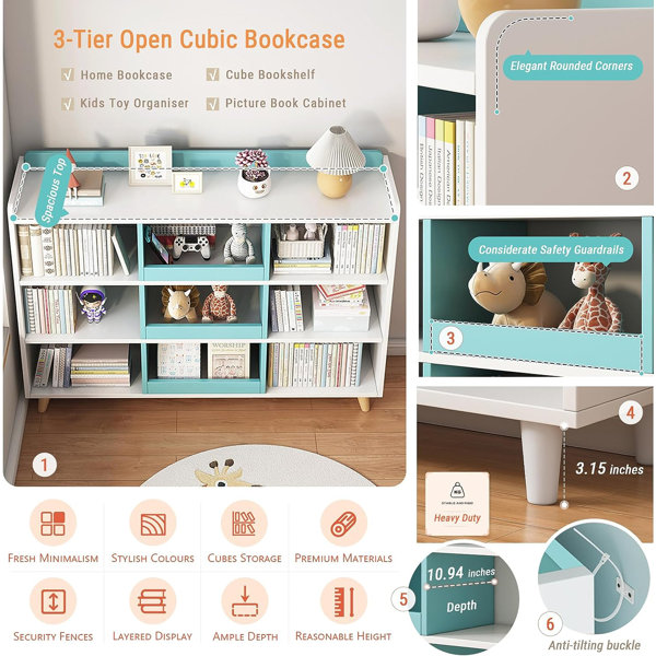 Hoomic Wooden Cube Bookcase with Legs | Wayfair