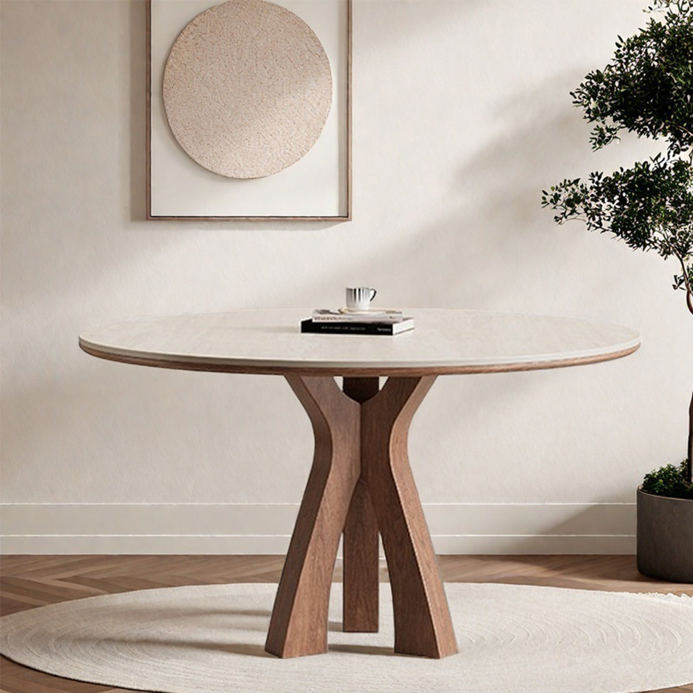 Elamer Round French style high-end dining table - Wayfair Canada