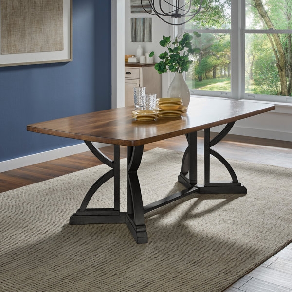 Kingstown Home Spadina 78-Inch Oak Top Dining Table With Interlocking ...