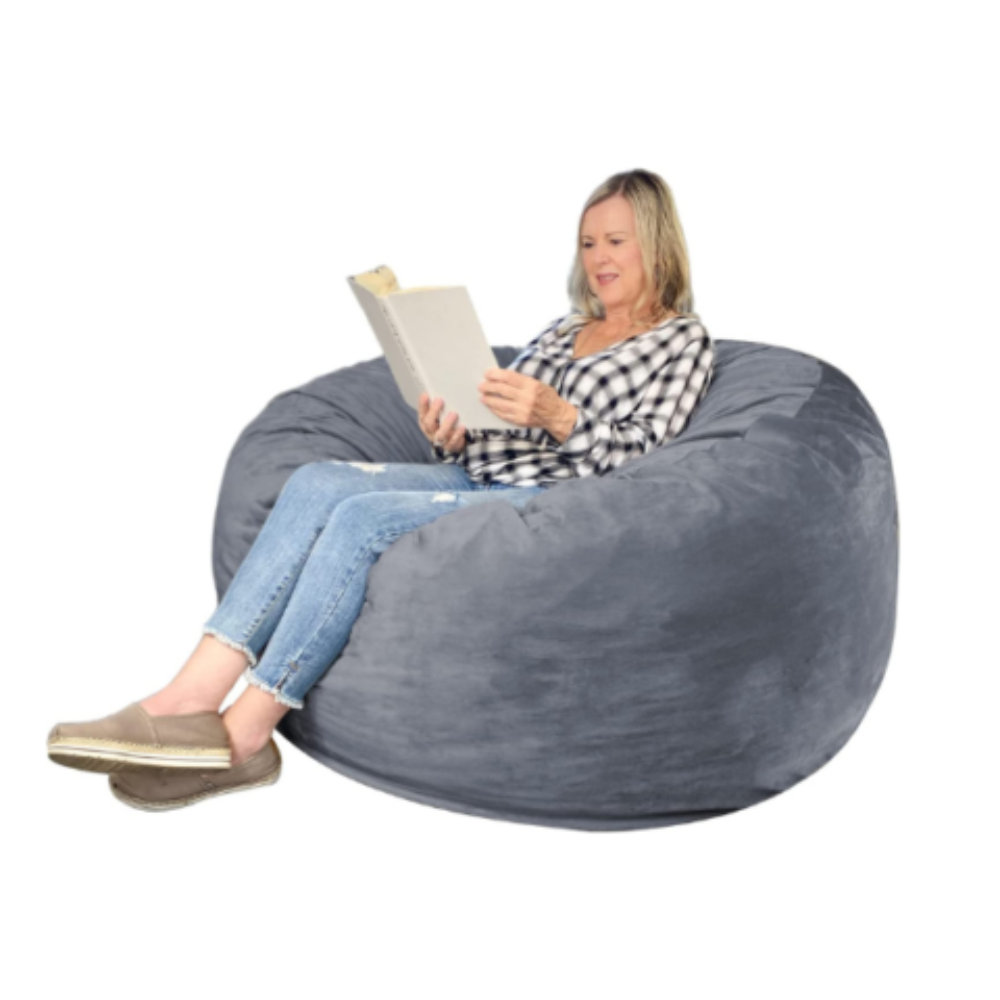 Latitude Run® DARK GREY FLUFFY BEAN BAG | Wayfair