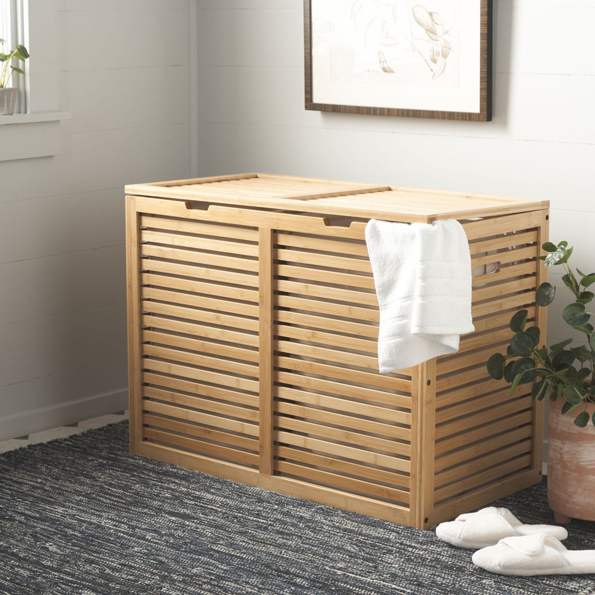 Ebern Designs Wood Laundry Hamper & Reviews | Wayfair