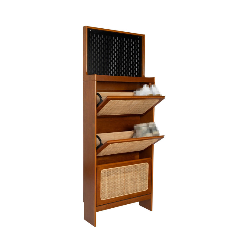 Bayou Breeze Free Standing Shoe Rack with 3 Flip Drawers | Wayfair