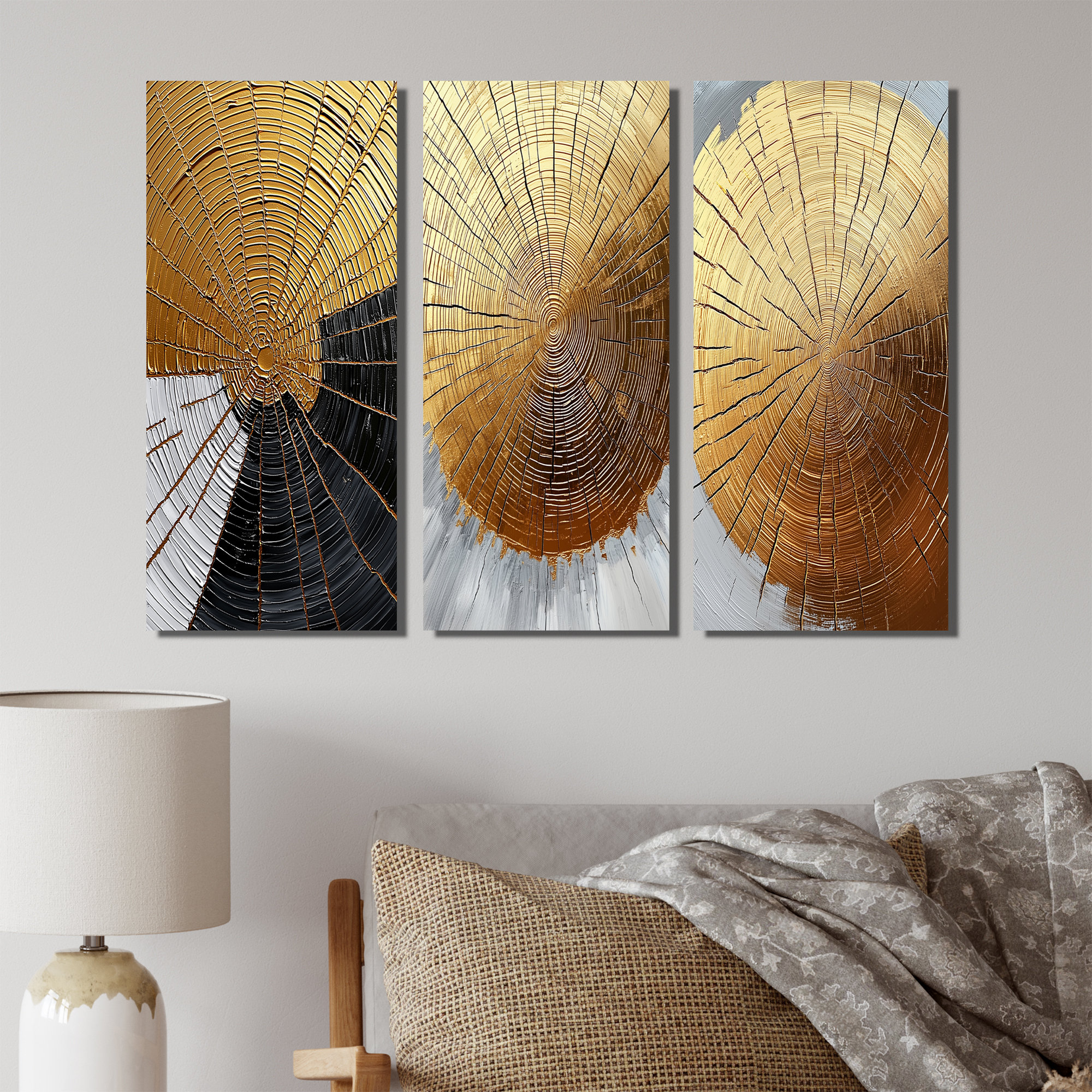 Millwood Pines Golden Wood Slide Roots Of Serenity I - Tree Canvas Wall ...