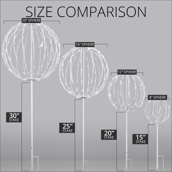 Wintergreen Lighting Fold-Flat LED Metal Light Sphere Decoration ...